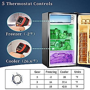 3.2 Cu. Ft. Stainless Steel Double Doors Compact Mini Refrigerator Internal Freezer Compartment Cooler Fridge Perfect For Home Kitchen Hotel Office Dorm Wet Bars Adjustable Temperature Mechanism