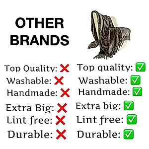 ODDS & ENDS HOME Warm & Supercozy Throw Blanket for Sofa - Large Silky - 60 X 90 Thick Flannel Fleece Boho | Grey Blankets & Throws for Sofa/Bed | Decorative Tassel Blanket All Season