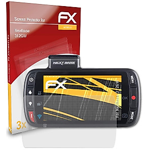 atFoliX Screen Protector compatible with Nextbase 312GW Screen Protection Film, anti-reflective and shock-absorbing FX Protector Film (3X)