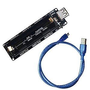 ESP32 ESP32S for Wemos for Raspberry Pi 18650 Battery Charge Shield Board V3 Micro USB Port Type-A USB 0.5A for Arduino Charge (with Cable)