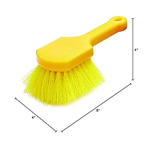 Rubbermaid Commercial 8" Utility Scrub Brush, Plastic Handle, Synthetic Bristles, Cleaning, Multi Purpose, Heavy Duty, Outdoor, Wheels and Tires