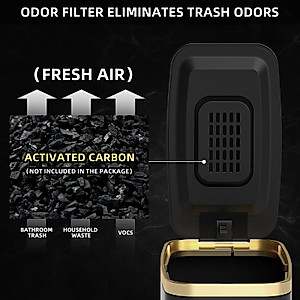 CEROELDA Small Bathroom Trash Can with Lid Soft Close-5L/1.3 Gal Slim Garbage Can-Metal Step Wastebasket-Rectangle Narrow Waste Bin for Office, Bedroom, Toilet, Live Room-Black