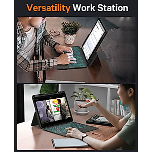 CHESONA Rugged Keyboard Case for iPad 10th Generation, Magnetic Detachable, Smart Trackpad, 15°-180° Adjustable Stand, Portrait/Landscape Dual Mode, Backlit Keyboard for iPad 10th 10.9” 2022, Gray