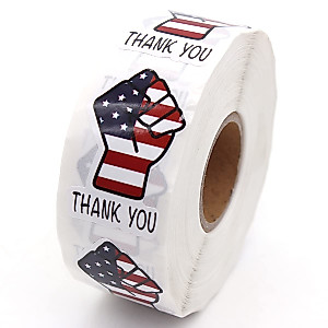 Littlefa 1.5” Thank You with America Flag Design Stickers,Thank You Stickers,Bakeries Stickers,Handmade Stickers,Small Business Stickers, Envelopes Stickers, Gift Bags Packaging 500 PCS
