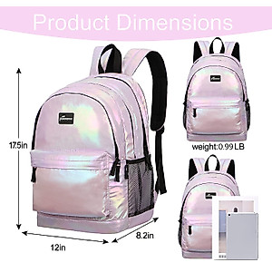 SUPACOOL Lightweight Casual Laptop Backpack for Men and Women, Large Backpack for College (Holo Purple)