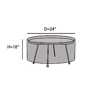 Covermates Round Accent Table Cover - Patio Outdoor Furniture Cover, Water Resistant Outdoor Ottoman/Side Table Cover, Prestige 900D Polyester, 24DIAMETER x 18H, Stone