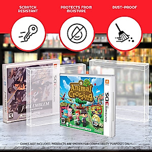 Premium Display Case Protectors Compatible for Nintendo 3DS Game Box , 0.40mm Thick and Clear PET Plastic Cases Compatible for Pokemon, Super Smash, Animal Crossing, Zelda, Minecraft (Pack of 25)