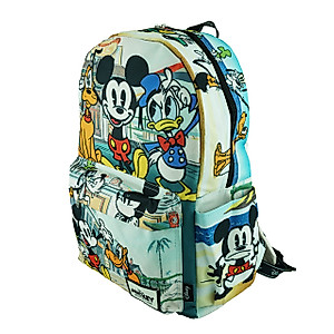 Disney Mickey Mouse Wondapop Deluxe Oversize Print Large 16" Backpack with Laptop Compartment - A19757