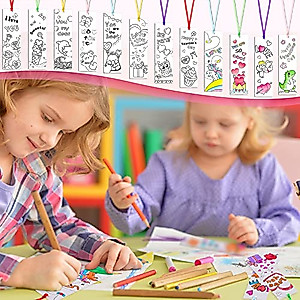 108 Pieces Valentine's Day DIY Bookmarks Heart Rose Bear Coloring Paper Bookmarks Happy Valentine's Day Book Marks for Kid Be Mine You Are So Cool Book Decorations for Valentine's Day Party Book Decor