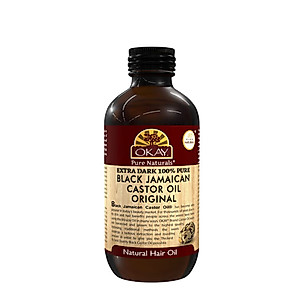 OKAY | Extra Dark 100% Natural Black Jamaican Castor Oil | For All Hair Textures & Skin Types | Grow Strong, Healthy, Smooth and Thick Hair | With Vitamin E - Omega 6 & 9 | 4 oz