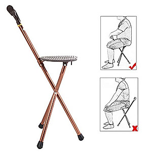 Asixxsix Walking Cane, Widened Folding Aluminum Alloy Durable Walking Chair for Outside