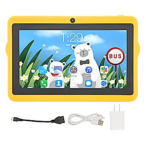 Kids Tablet, Toddler Tablet Single Speaker 8 Cores CPU Dual Camera 100240V with Stand for Baby (US Plug)