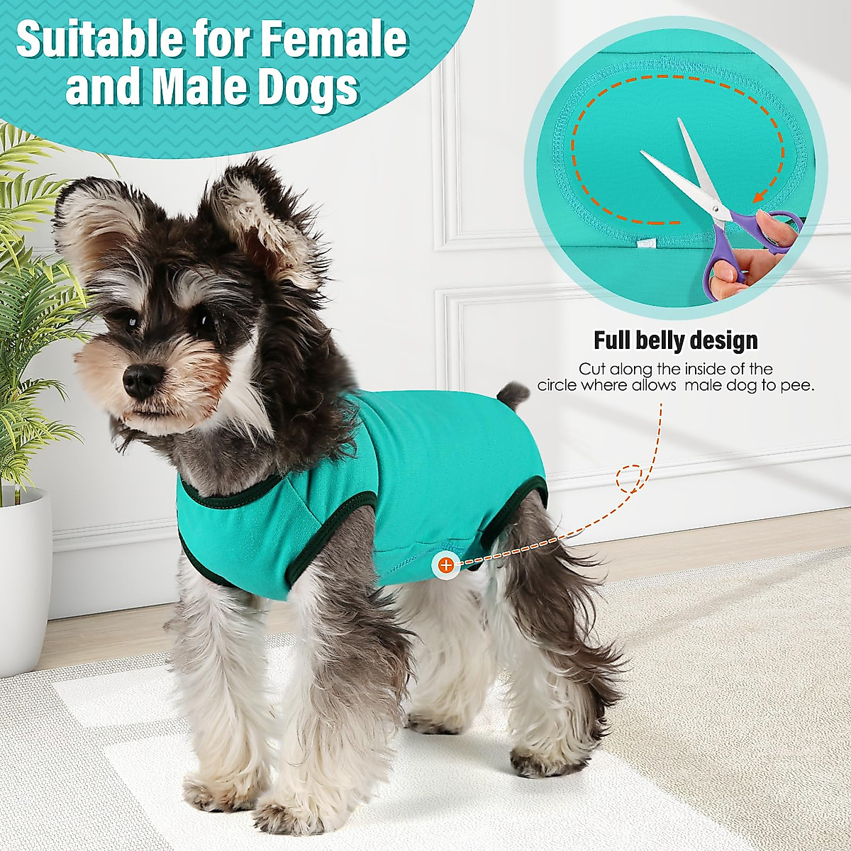 Due Felice 2 Packs Dog Surgery Recovery Suit Small Dogs Onesie for Surgery Female Male Dog Surgical Recovery Suit After Spayed Neuter Body Suit Anti-Licking Wounds Dog Cone Alternative