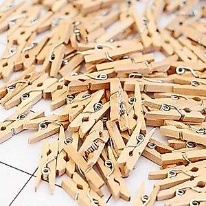 Aeyistry 50 Pcs Wooden Clothespins for Crafts, Natural Clothes Pins, Photo Picture Holder(1.4*0.28 inches)