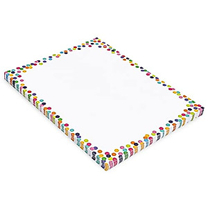 96 Sheets of Confetti Stationery Paper for Writing Letters, Invitations with Decorative Border (8.5 x 11 In)