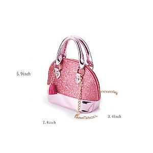 YiSu Princess Little Girls Purses Toddler kids Crossbody Bag Wall et Shell Shape Handbags for girls cute Tote (pink)