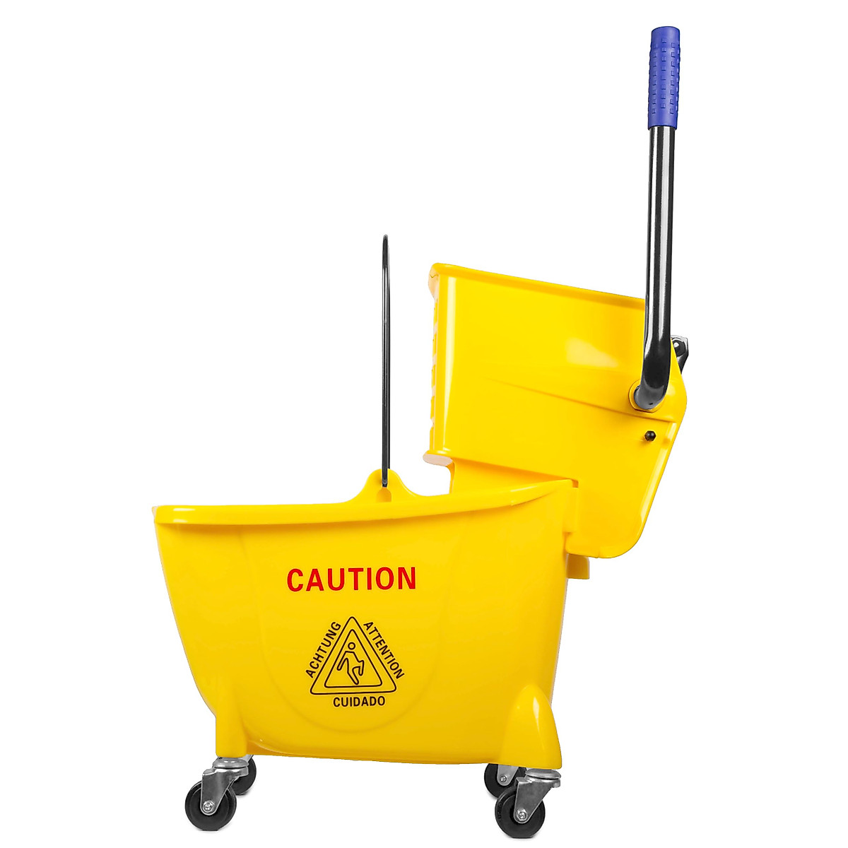 WEN Rolling Mop Bucket with Down Press Wringer, 26-Quart Capacity (73034B)