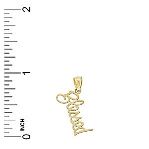Charm America - Gold Vertical Blessed Charm - 10 Karat Solid Gold