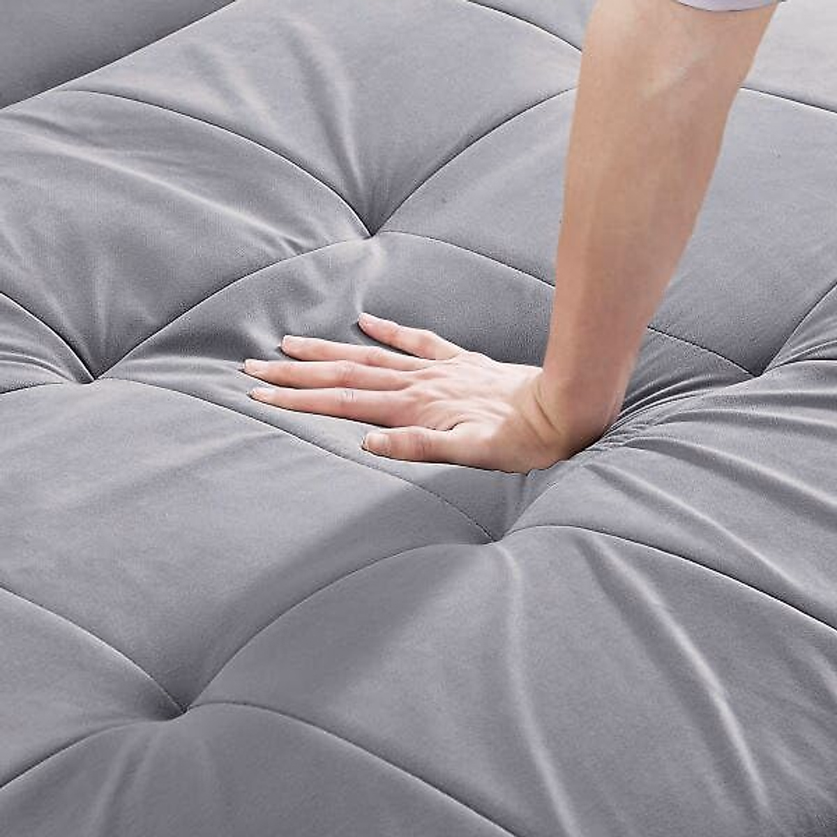 Modern Upholstered Napping Futon Sofa Loveseat Convertible to Nap Sleeper Couch Bed,3 in 1 Design Loveseat & Sofabed & Recliner Chaies for Compact Living Room