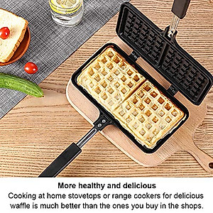 Baffect Non-stick Waffle with 5 Inches Easy Cleanup Surfaces, Portable Stove Top Aluminum Waffle Maker Pan Perfect for Family Breakfast Baking