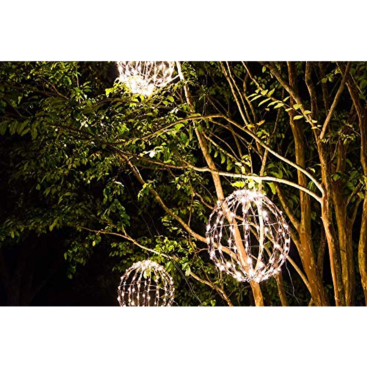 Elf Logic - 16" Outdoor LED Light Ball Hanging Tree Globe Light - Outdoor Holiday Light Ball Decor (16" Ball Plug in)