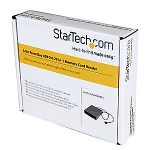 StarTech.com 3.5in Front Bay 22-in-1 USB 2.0 Internal Multi Media Memory Card Reader with Simultaneous Access - CF/SD/MMC/MS/xD - Black , TAA (35FCREADBK3)