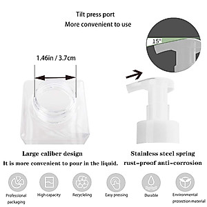 2 Pack Foaming Soap Dispenser 15oz Refillable Foam Liquid Hand Soap Empty Plastic Pump Bottle Container for Bathroom Vanities, Kitchen Sink, Hospital, Clinic, Clear 450ml