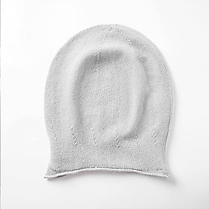 Facecozy Satin Lined Slouchy Knit Beanie Hat Wool Blend Winter Hat for Women Beanies Soft Wool Skull Beanies Cap (Light Grey)