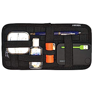 Cocoon CSG270BK Waxed Canvas Gadget Case Includes Grid-IT!® Accessory Organizer (Black) Medium