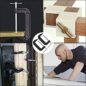 6 PCS C-Clamps 4 Inch Heavy Duty Steel C Clamp - Industrial Strength C Clamp Set for Woodworking, Welding, Building