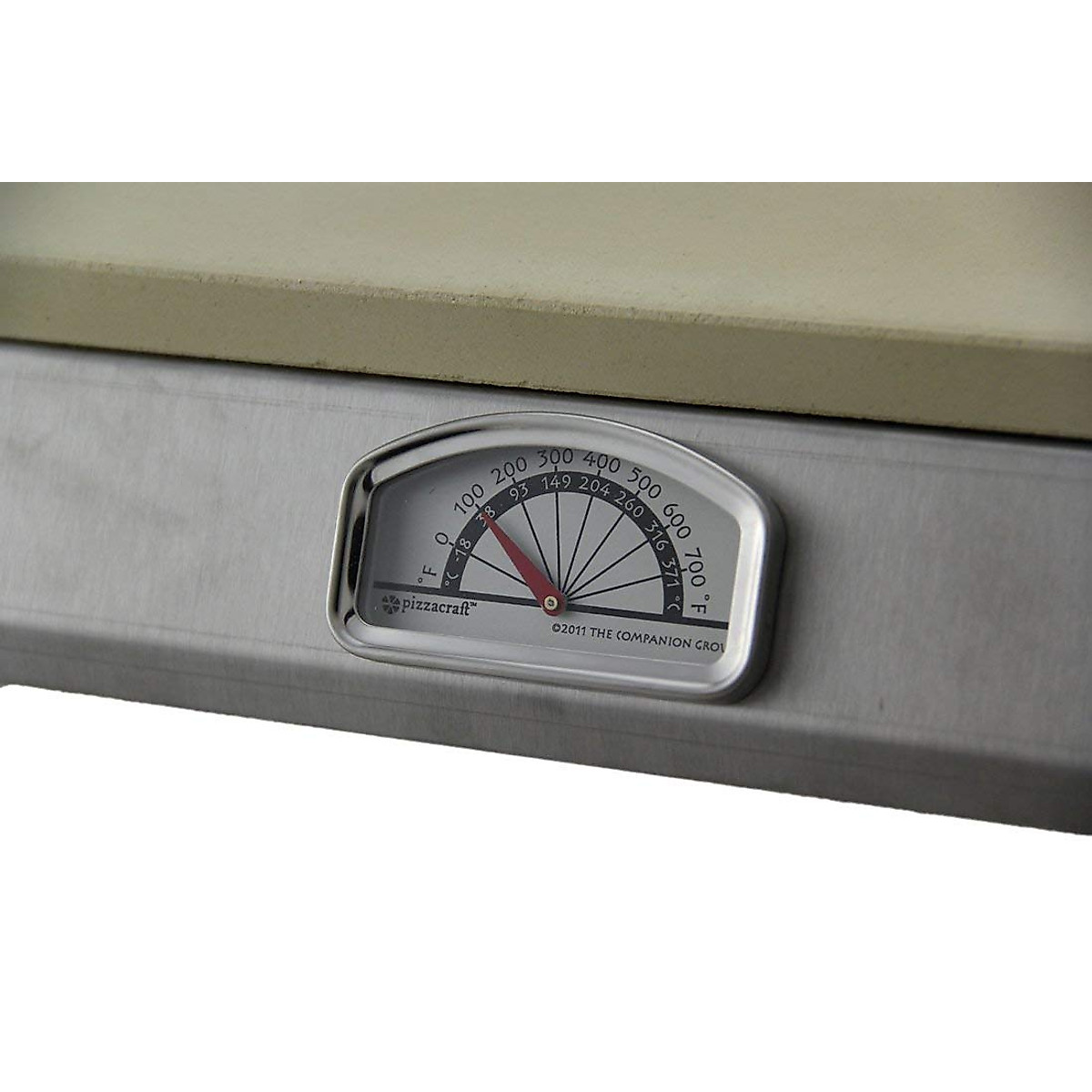 Pizza Stone with Built-In Thermometer Base -