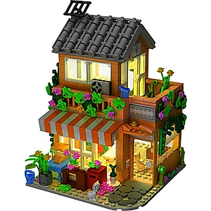 General Jim's Family Holiday Flower House City Modular Building Blocks Set | Compatible with Lego City Friends and Other Major Brick Building Brands