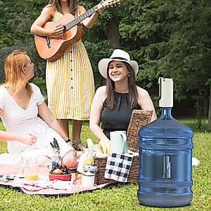 Generic 5 Gallon Water Bottle Pump, Universal for 2-5 Gallon Water Bottle Jug with 3 Modes, Foldable Water Outlet to Remain Clean, Rechargeable Automatic Drinking Water Bottle Dispenser, White, chou8