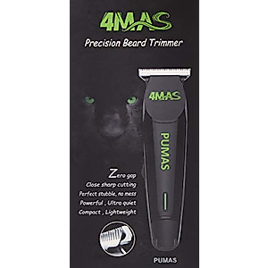 4MAS Precision Beard Trimmer (Pumas) Great for Barbers and Stylists (Black and Green)