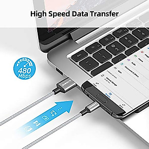 SUNGUY Short Micro USB Cable 1.5ft [3-Pack], Nylon Braided USB to Micro USB 2.0 Fast Charging & Data Sync Cord for Samsung Galaxy S6 S7, Tab 4, LG, Power Bank, Android Phone