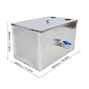 Grease Trap Top Inlet Stainless Steel Oil Water Separator with Locking Mechanisms Threaded Inlet Outlet Ports Grease Interceptor