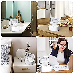 Zdolmy Wipes Dispenser, Wipe Holder for Baby, Refillable Wipe Container, Large Capacity, Portable Press to Open, Non-Slip, Double Sealing Lock Water Wipes Pouch Case