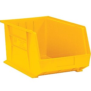 Great Box Supply Plastic Stack & Hang Bin Boxes, 5 3/8" x 4 1/8" x 3", Yellow, 24/Case