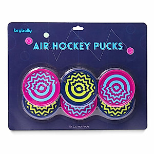 Vivid Two-Tone Air Hockey Pucks (6-Pack) | Wear-Proof Molded Psychedelic Patterns and Designs | Large 3.25-inch Pucks for Standard Air Hockey Tables | Perfect Addition to Game Rooms and Arcades