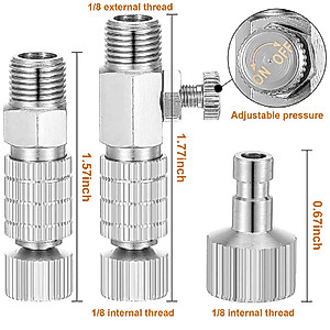 15 Pieces Airbrush Adapter Set Airbrush Quick Release Coupling Disconnect Adapter Kit Airbrush Quick Release Disconnect Fitting Connector Set Female Connectors for Air Compressor and Airbrush Hose