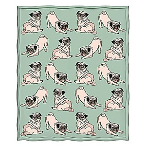 Levens Pug Dog Blanket Gifts for Women Girls Mom, Adorable Cartoon Animals Decoration for Home Bedroom Living Room Sofa Office, Soft Comfortable Lightweight Throw Blankets 50"x60"