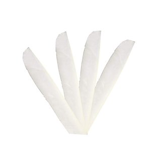 ZSHJGJR 50 Pack Archery Arrow Spiral Twist Wrap Full Length Feathers Left Wing Feathers Fletches Fletching (8-11inch) for Flu-Flu Arrows (White)