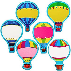 45 Pieces Hot Air Balloons Cut-Outs Hot Air Balloon Bulletin Board Set Colorful Hot Balloons Accents Paper Cutouts with Glue Point Dots for Kids Home Class Office Decor
