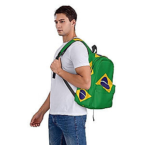 Lightweight Laptop Backpack Brazil Flag School Backpack Bookbags Schoolbag Casual Daypacks