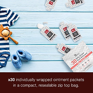 30 x Travel Size Diaper Rash Cream | Individually Wrapped Packets | Travel Size Diaper Cream and Ointment for Treatment & Prevention of Diaper Rash | Safe for Baby's Sensitive & Delicate Skin (Tricolor)