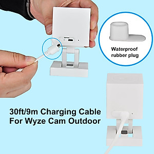 30FT Flat Power Extension Cable Compatible with Wyze Cam v3/v4/OG/v3 Pro, Blink Mini, KasaCam Indoor, Blink Mini Pan, SimpliSafe, Eufy, Charging Power Cord for Security Camera