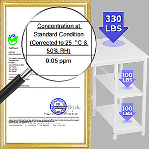 JOISCOPE Home Office Computer Desk with Wooden Storage Shelf,Office White Desk and Gaming Table with Splice Board,2-Tier Industrial Morden Laptop Study Writing Desk,48 x 24 inches(White Finish)