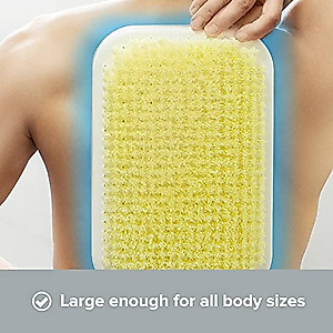Wall Mounted Back Scrubber for Shower - Large Exfoliating Brush for Shower - Bathing Scrub Brush - Hands-Free Back Brush & Body Scrubber - Shower Accessories - 7.9x11.9in in-Shower Scrubber for Body