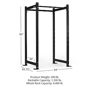 Titan Fitness T-3 Series Black Short Power Rack, 36in Depth, 1,100 LB Capacity Cage for Weightlifting and Strength Training