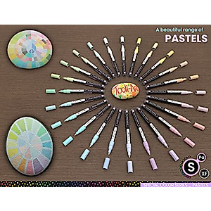 TOOLI-ART Acrylic Paint Markers Paint Pens Special Colors Set For Rock Painting, Canvas, Fabric, Glass, Mugs, Wood, Ceramics, Plastic, Multi-Surface. Non Toxic, Water-based (PASTEL)